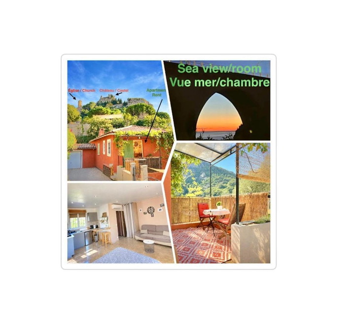 Studio Pied Village Eze - Dans Villa - Parking Gratuit - Èze