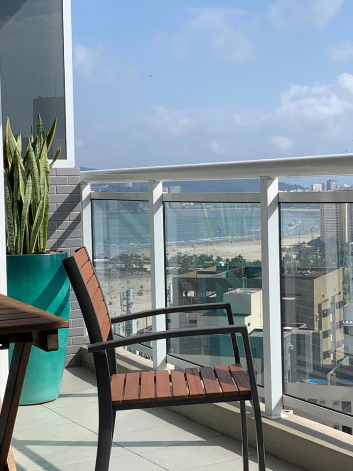 Ocean Front Unlimited Com Vista Mar - Wi-fi, Piscina Borda Infinita Aquecida De Frente Ao Mar, Jacuzzi, Saunas E Academia - Santos, Brasil