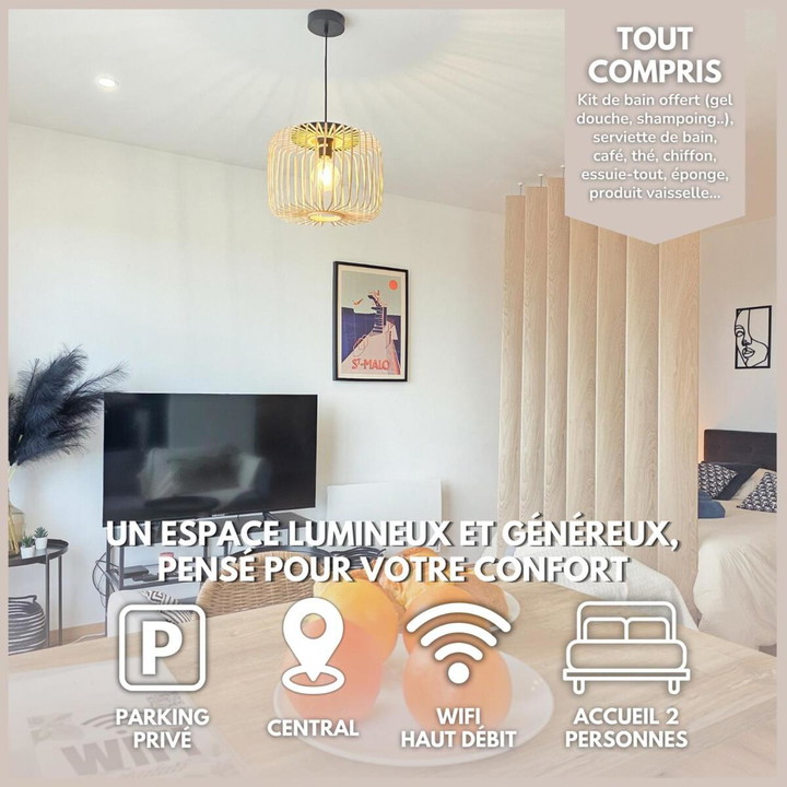 Le Grand Large - Balcon, Central & Parking Privé - Ploufragan