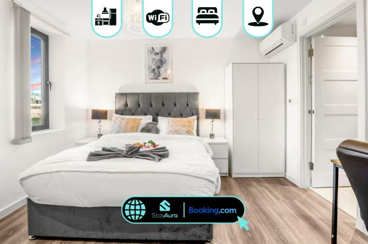 2 Bed & 2 Bath, Free Parking - 10 Min To Brentford Stadium By Stay Aura Short Term Lets London - Kingston-upon-Thames