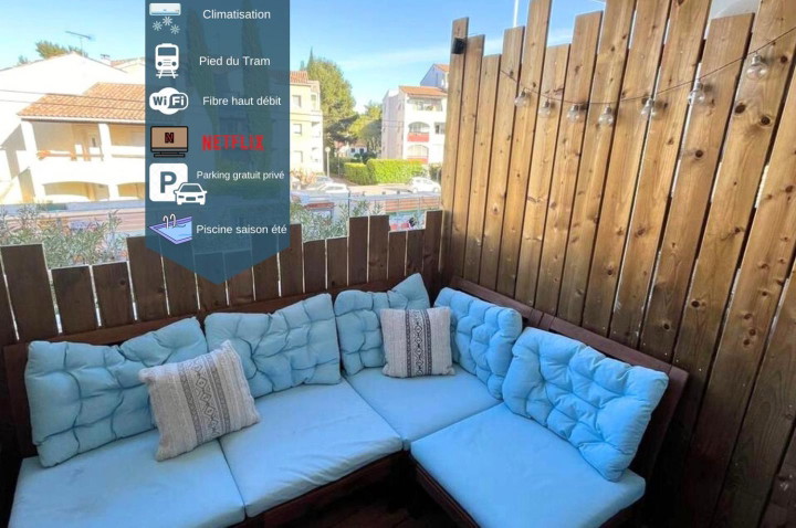 Joli T2/ Tram/ Clim/ Parking/ Wifi/ Piscine - Fabrègues