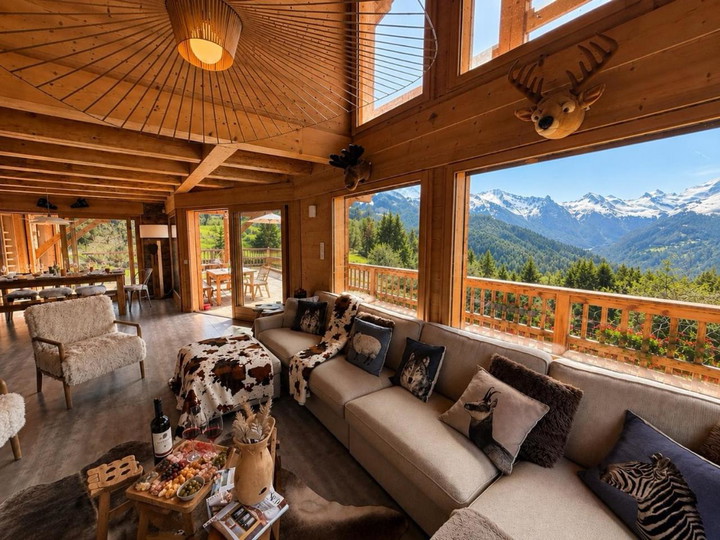 La Framboiseille - Chalet De Luxe Avec Piscine Intérieure Et Sauna - Vue Montagne - Manigod