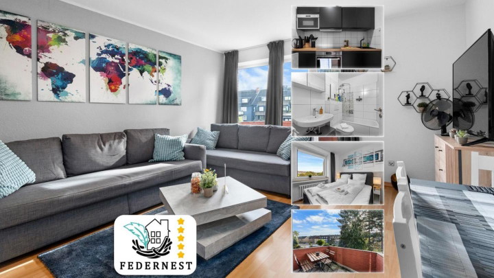 Federnest Living - Design Luxus, Vollausstattung, 2 Min Hbf Duisburg, Beste Betten, 2 55" Tv, Netflix, W24 - Duisburg