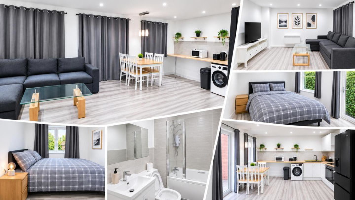 Cozy Modern 3 Bed, 2 Bedroom Apartment - Secure Parking - Close To Manchester City Centre And Old Trafford - Salford