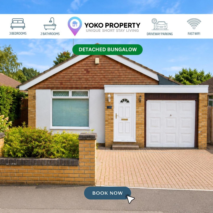 Detached Bungalow • Free Parking • Excellent Location • Fast Wifi • Self-check-in • By Yoko Property - Buckinghamshire