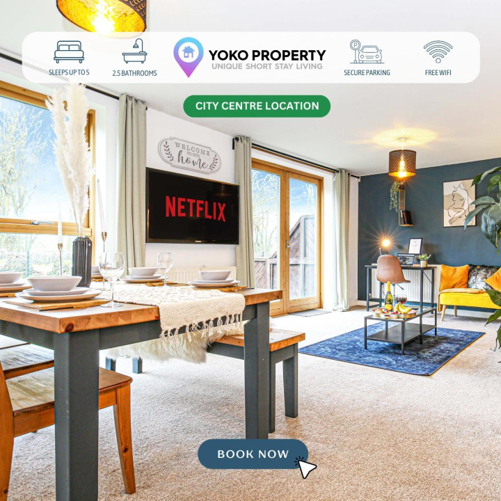 Beautiful City Centre Apartment With Free Parking, Fast-wifi, Smarttv With Netflix And Private Garden By Yoko Property - 밀턴 케인즈