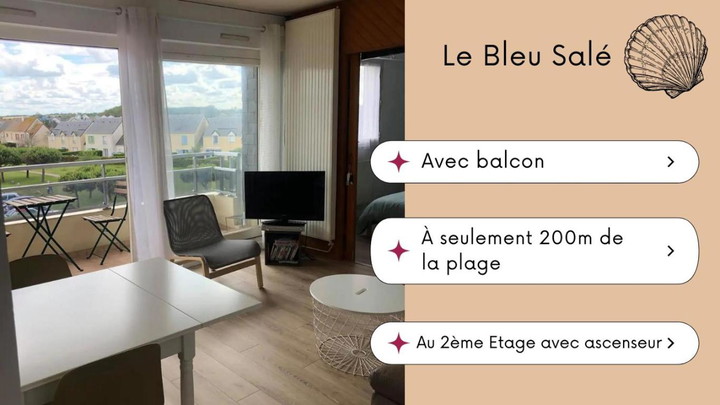 Bleu Salé - F2 Courseulles Avec Balcon - Calvados