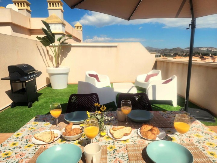 ÁTico Con Gran Terraza, Barbacoa Y Piscina - Águilas
