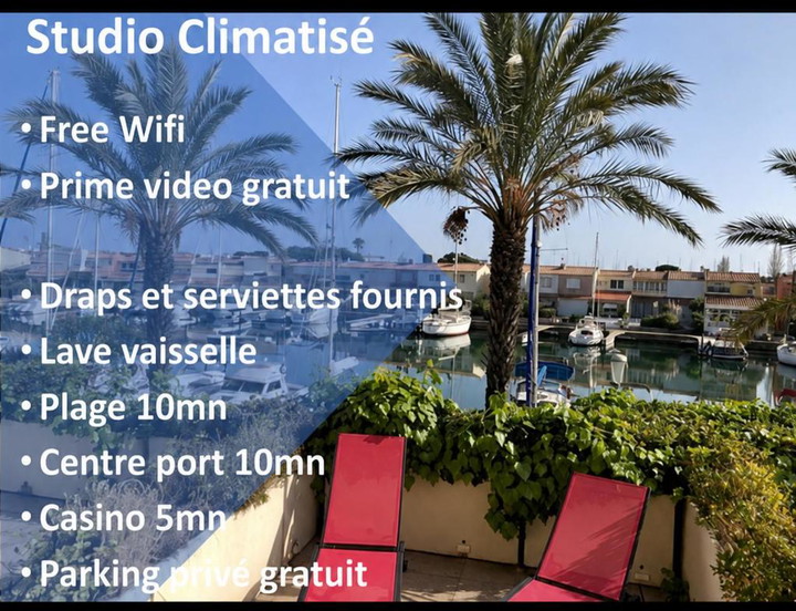 Cap Capistol Studio Avec Terrasse, Vue Port - Marseillan