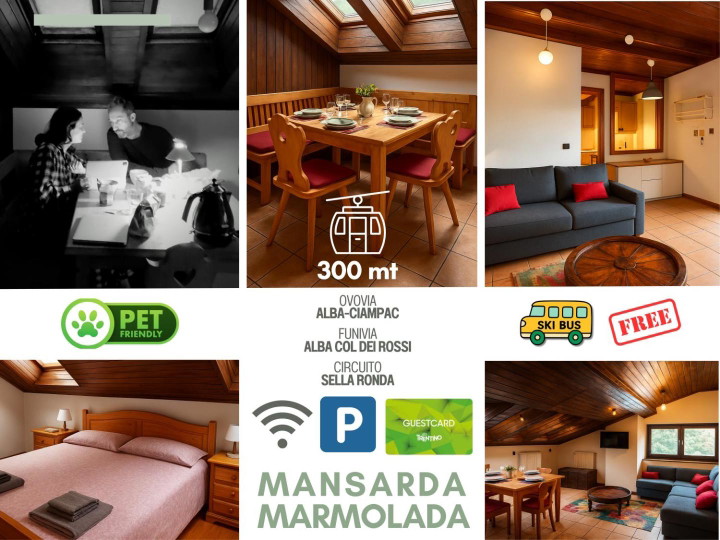 Mansarda Marmolada Canazei, Parking, Ski Slopes 300m - Canazei, TN, Italie