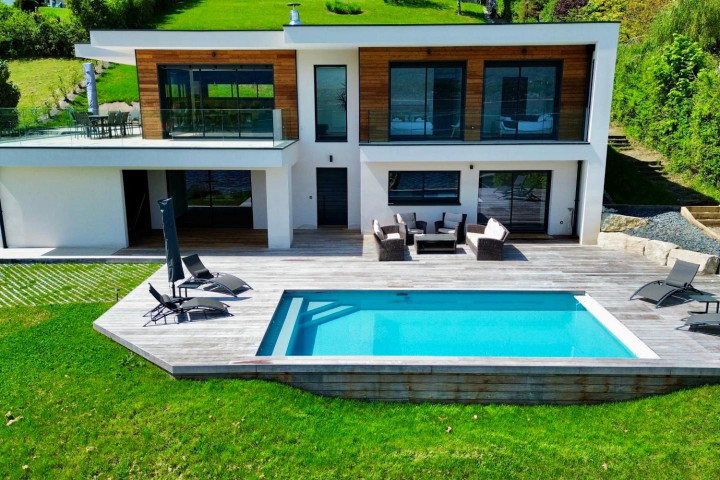 Villa Piscine Chauffée Vue Et Accès Lac Climatisation - Belley