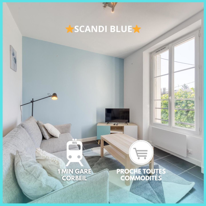 Le Scandi Bleu - Proche Gare Corbeil - Cozy Houses - Corbeil-Essonnes