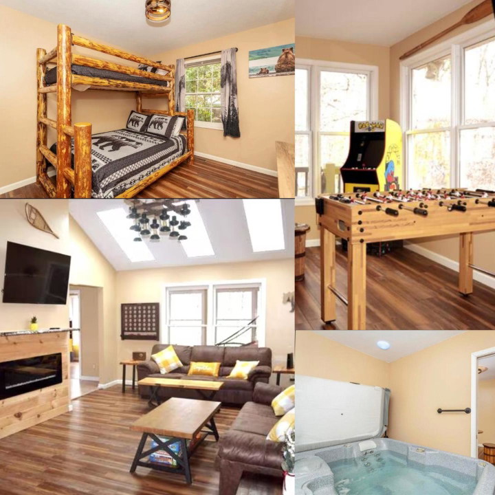 Bear Cabin-3 Br 2 Bath With Indoor Hot Tub-one Level-free Pool Pass-pet Welcome - Massanutten, VA