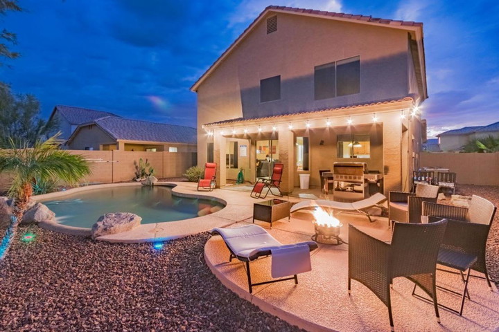 Desert Oasis Amazing Pool Waterfall Firepit Office - Casa Grande