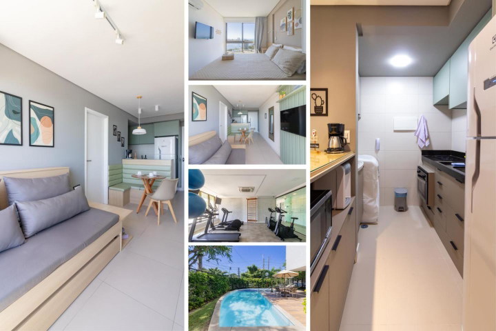 Apartamento Com Vista Maravilhosa No Bairro Do Pina! Cozinha Completa, Wi-fi, Ar Condicionado E Máquina De Lavar - Condomínio Com Estacionamento, Recepção 24h, Piscina E Academia - Recife