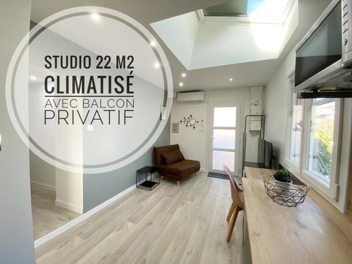 Studio Ora - 22m² - Climatisé Avec Balcon Privatif - Challes-les-Eaux