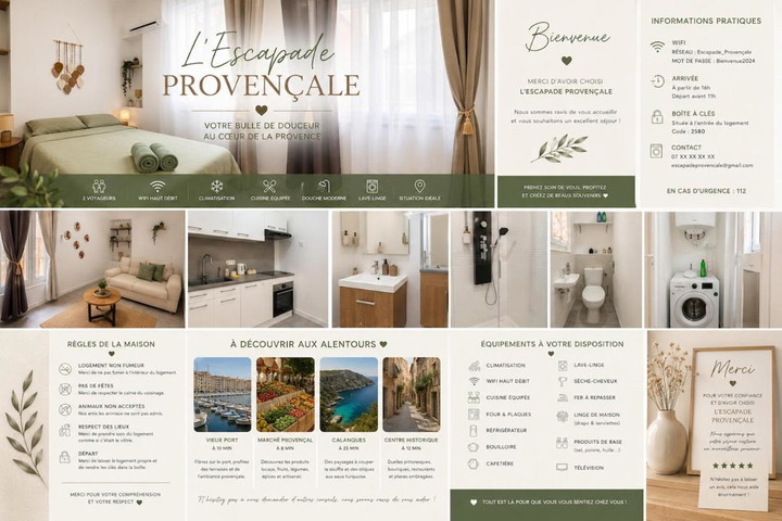 L'escapade Provençale Duplex Pour 4 Personnes - Parc et palais Longchamp - Marseille