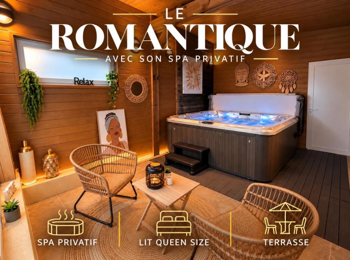 Le Romantique, Jacuzzi, Queen Size & Terrasse - Ploufragan