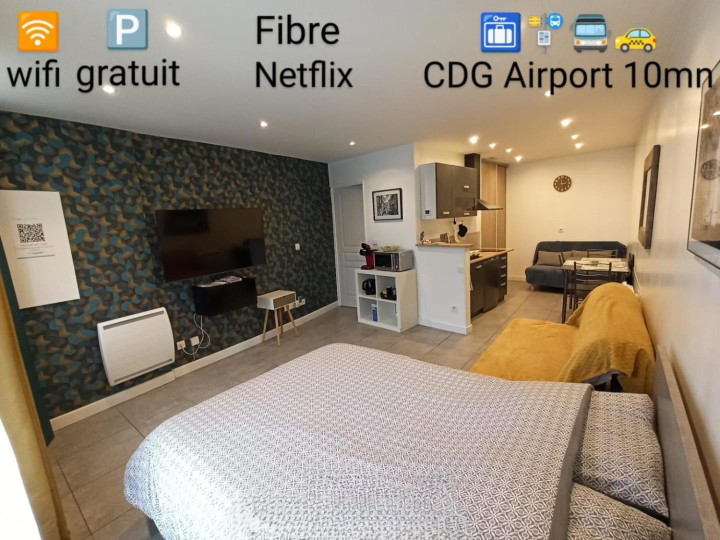 Studio Autonome Cosy à Paris Cdg - Roissy-en-France