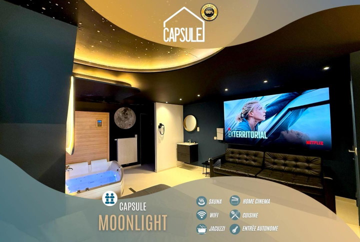 Capsule Moonlight - Jacuzzi - Sauna - Ecran 100" - Ps5 - Mons