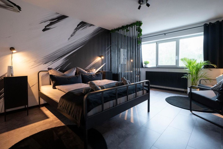 Black & White Apartment - Balkon, Netflix, Nespresso, Zentral, Messe - Limbach-Oberfrohna