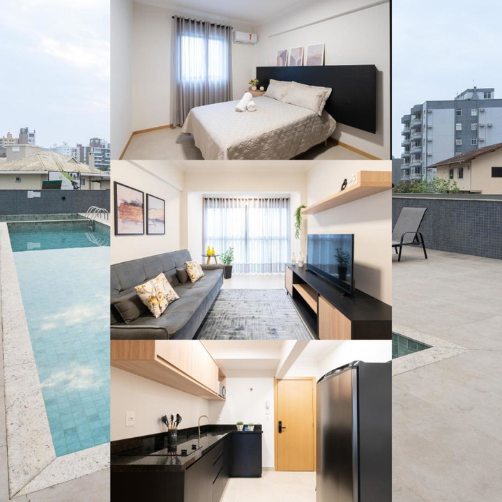 Localização Central! A 450 Metros Da Vila Germânica Loft Com Piscina, Ar-condicionado, Wi-fi, Cozinha Completa, Garagem Privativa, Espaço Zen, Academia, Sauna, E Mercadinho 24h - Gaspar