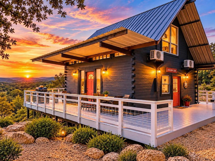 Longhorn Cabin Near Hidden Falls With View - Spicewood, TX