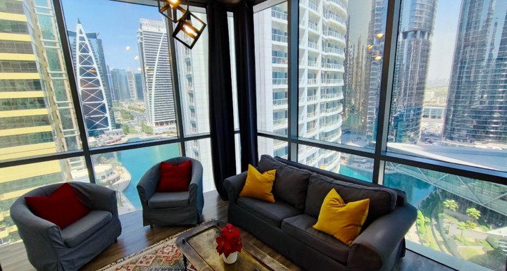 La Buena Vida Holiday Homes - Luxe 1bd, Boutique Apt Full Lakeview 1m To Metro, Lake & Almas Tower - Dubai Marina
