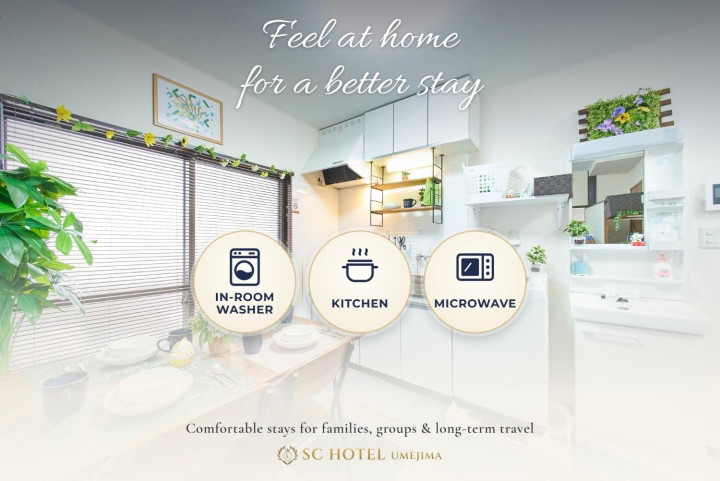 Sc Hotel Umejima #201 - 3min To Station Easy Access Ueno Asakusa Skytree Sleeps 5 - 越谷市