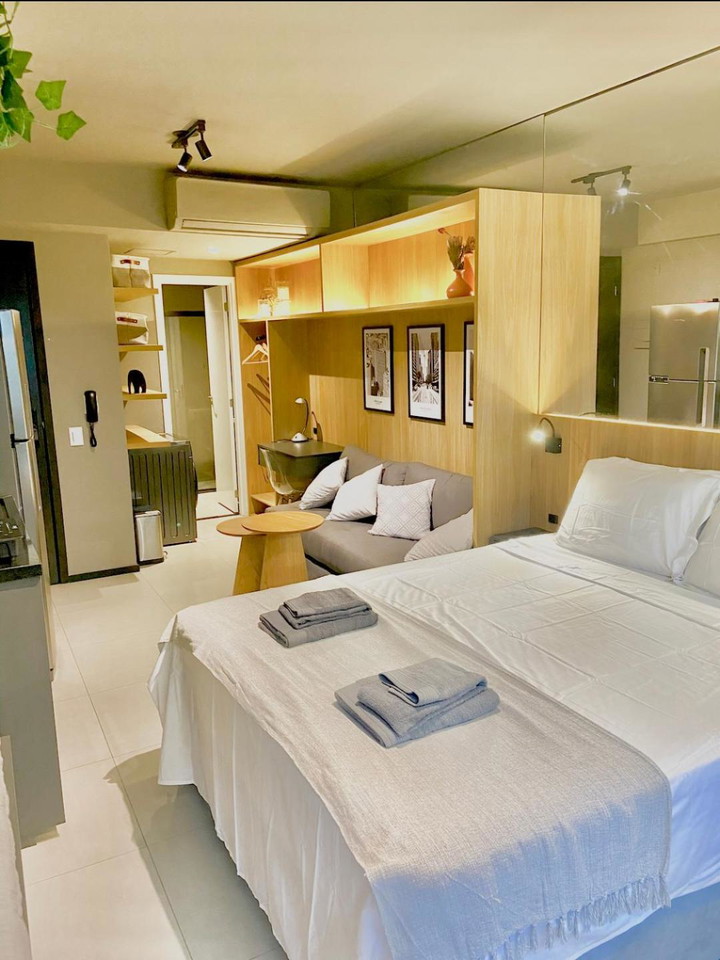 Consolacao Grey Box - Studio De Luxo No Centro - Ar Condicionado - Cama Queen - Maquina De Lavar - Prox Metrô- Cozinha Completa - Wifi 500mbps - 7 Andar - Paraíso