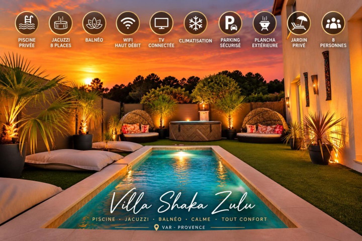 Villa Shaka Zulu - Piscine, Jacuzzi Et Balnéo - Parking Privé - 4 Chambres - 8 Personnes - Le Muy