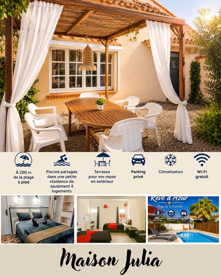 Maison - Plage De La Nartelle - Piscine Partagée - Parking - Bbq - Calme & Détente Au Rêve D'azur- Check-in 17h- 20h Maximum - Saint-Tropez
