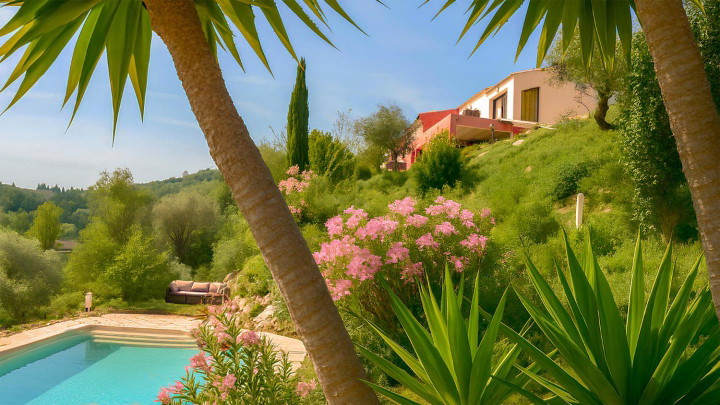 Villacarros - Studios In Sea & Mountain Villa Near Nice With Idyllic View - Carros