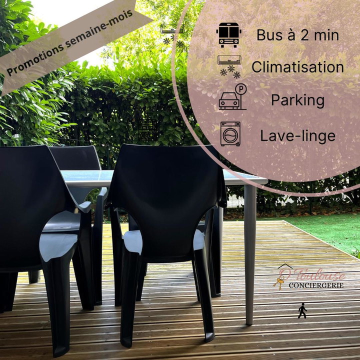 L'instant Détente Avec Terrasse Climatisation Et Parking - Toulouse