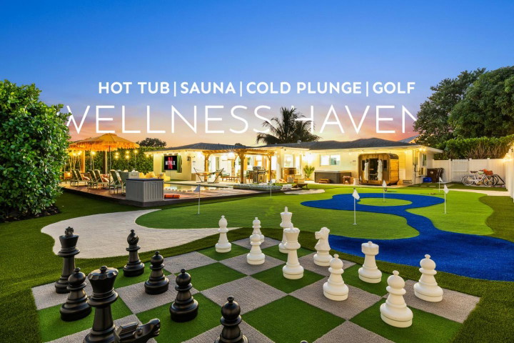 Saltwater Heated Pool, Firepit, Zen, Game Room With Outdoor Theater - Palm Beach, FL