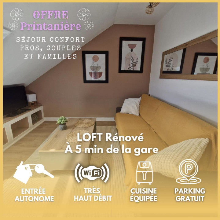Loft Moderne Et Rénové - Idéal Pros & Familles - 1 à 4 Pers - Wifi - 5 Min De La Gare - Nogent-le-Rotrou