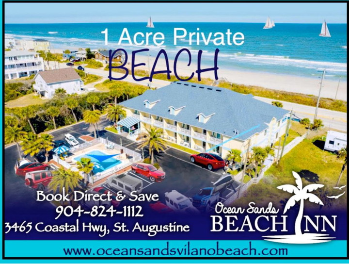 Ocean Sands Beach Boutique Inn-1 Acre Private Beach-st Augustine Historic-2 Miles-shuttle With Downtown Tour-heated Salt Water Pool Until 420am-popcorn-cookies-new 4k Usd Black Beds- 69 Item Breakfast-eggs-bacon-starbucks- Free Laundry- #904-799-sand - San Agustín, FL