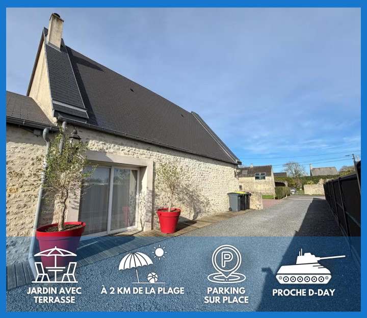Rivage Maison Spacieuse 10 P 5 Chambres 2 Sdb 2 Wc Tout Confort Avec Jardin, Belle Terrasse Aménagée, Parking Privatif, à 2 Kms D'une Petite Plage, 3kms D'omaha Beach Et Port En Bessin - Bayeux