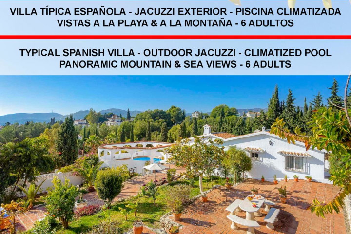 Private Heated Pool, Jacuzzi & 1225m2 Garden In Villa Cipreses - Torrox