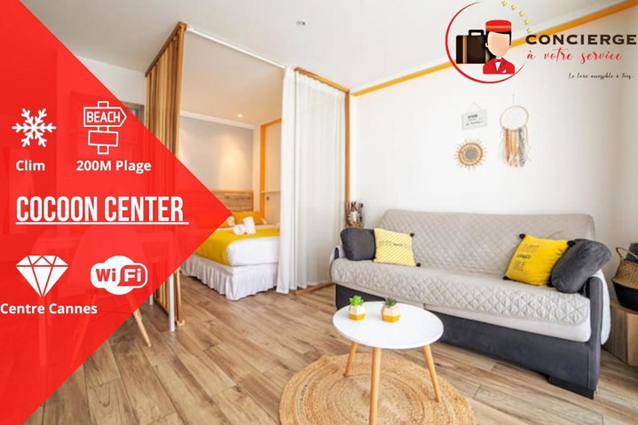 Cocoon Center - Rue D'antibes - 200m Plage- Clim - Wifi - Unique - Golfe-Juan