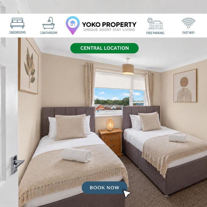 Central & Stylish House • Free Parking • Super-fast Wifi • Smart Tv • Self-check-in • Yoko Property - Northampton, UK