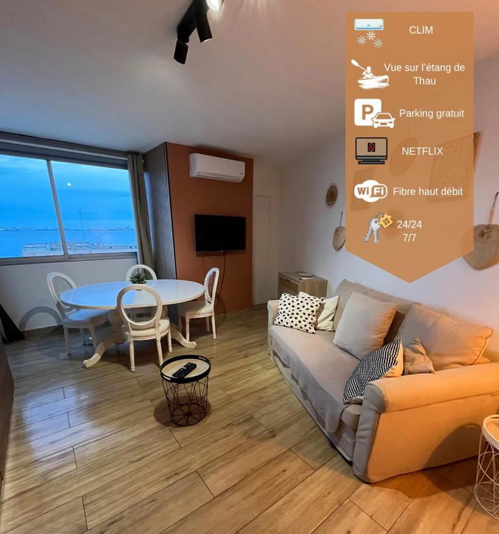 Joli Appart/vue éTang/clim /Wifi - Bouzigues