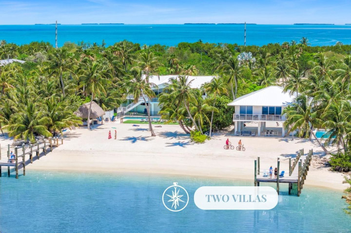 Beachfront Estate - Two Villas Heated Pools Docks Dolphin Mahi Key - Islamorada, FL
