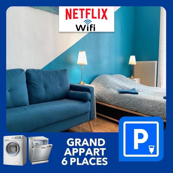 020 Chic & Cosy Grand Appart 57m2 Hypercentre Wifi Smart Tv Netflix - Saint-Étienne