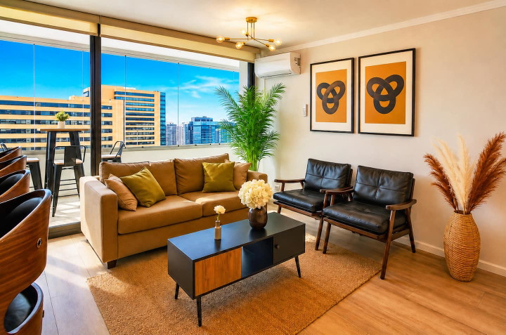 Luxurious Apartment 3 Minutes From Pque Arauco: Parking + Gym + Pool - Las Condes