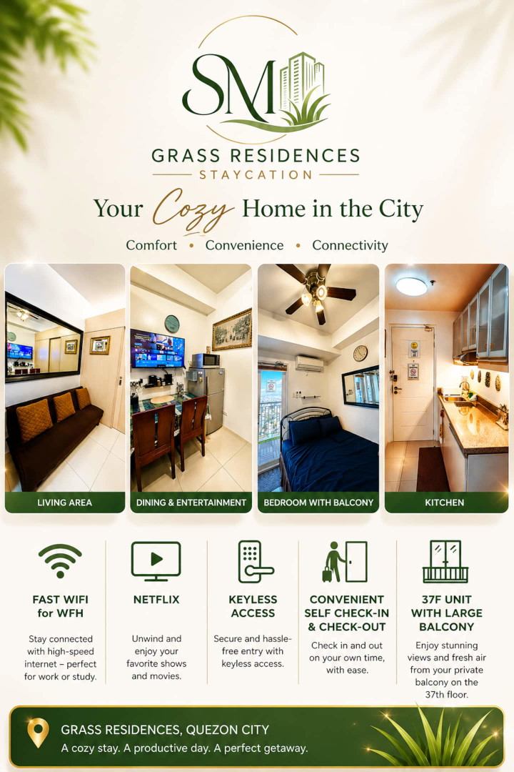 Relaxing Condo | Wide Balcony, Netflix & Fast Wifi - Quezon City