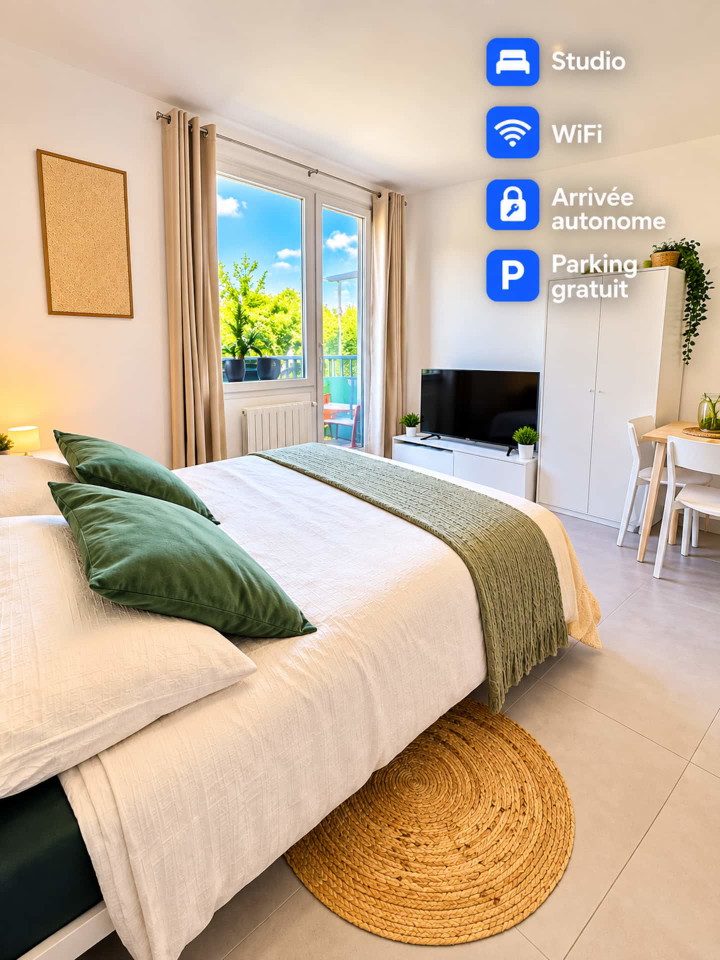 Studio Cosy Calme Balcon Parking Gratuit Wifi - Mulhouse