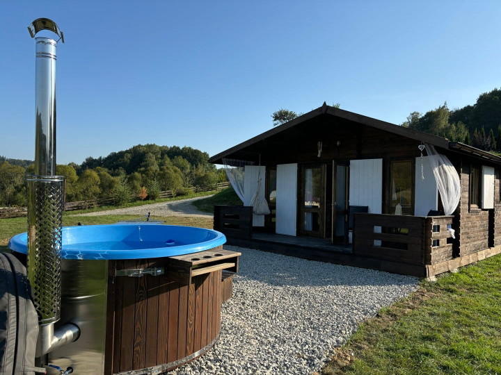 D10 Domek Kominek Klima Jacuzzi Sauna Basen Ogród - Solina