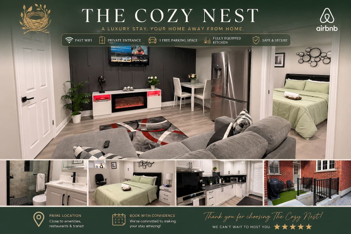 The Cozy Nest Luxury 1br Retreat W Parking & Wi-fi - Brampton