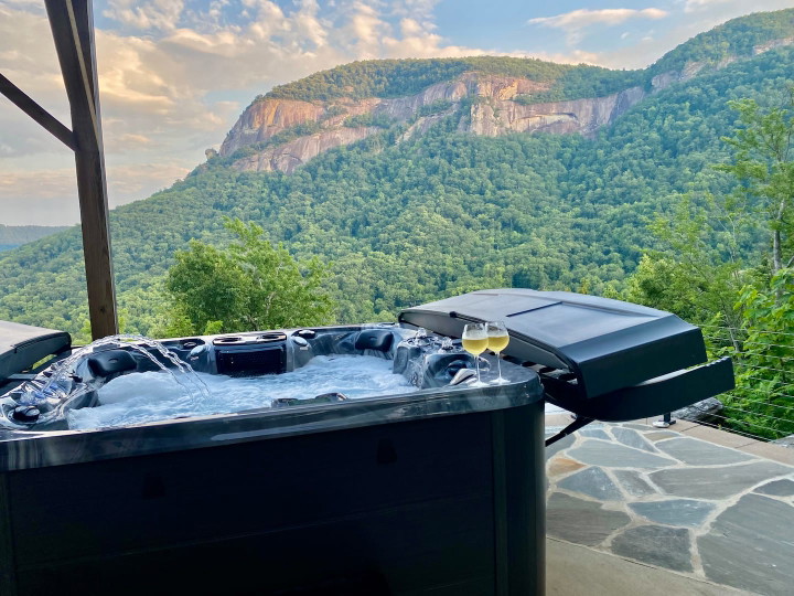Mountain & Waterfall Views  Hot Tub  3 King Beds - Lake Lure, NC